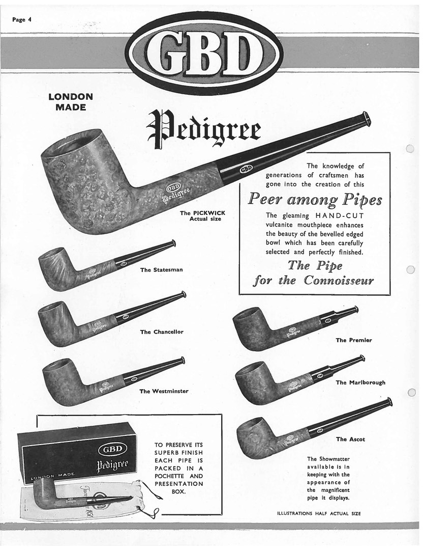 Курительные трубки.: Oppenheimer Pipes Catalog 1950