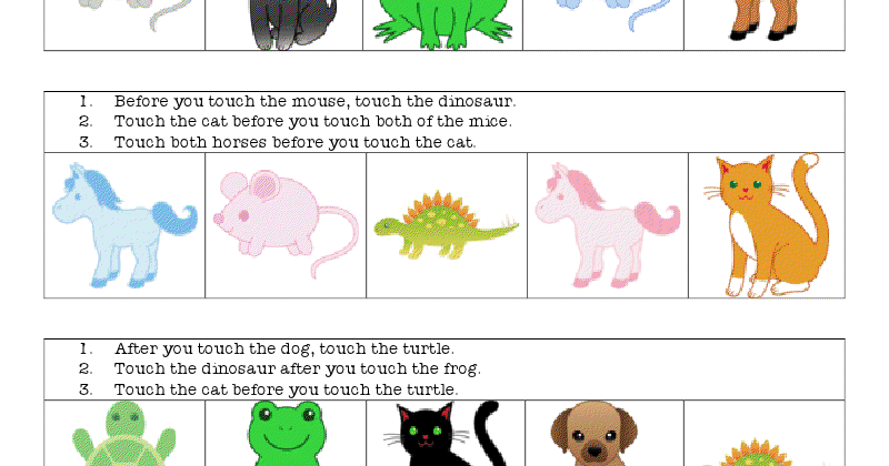 Ms. Lane's SLP Materials: Receptive Language: Following Temporal Directions