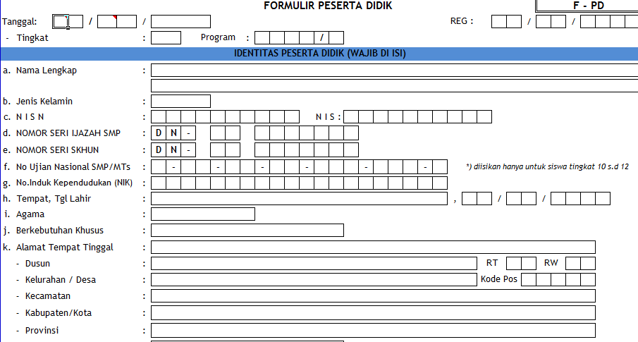 Formulir PPDB 2016 | SMAN 1 Jaro