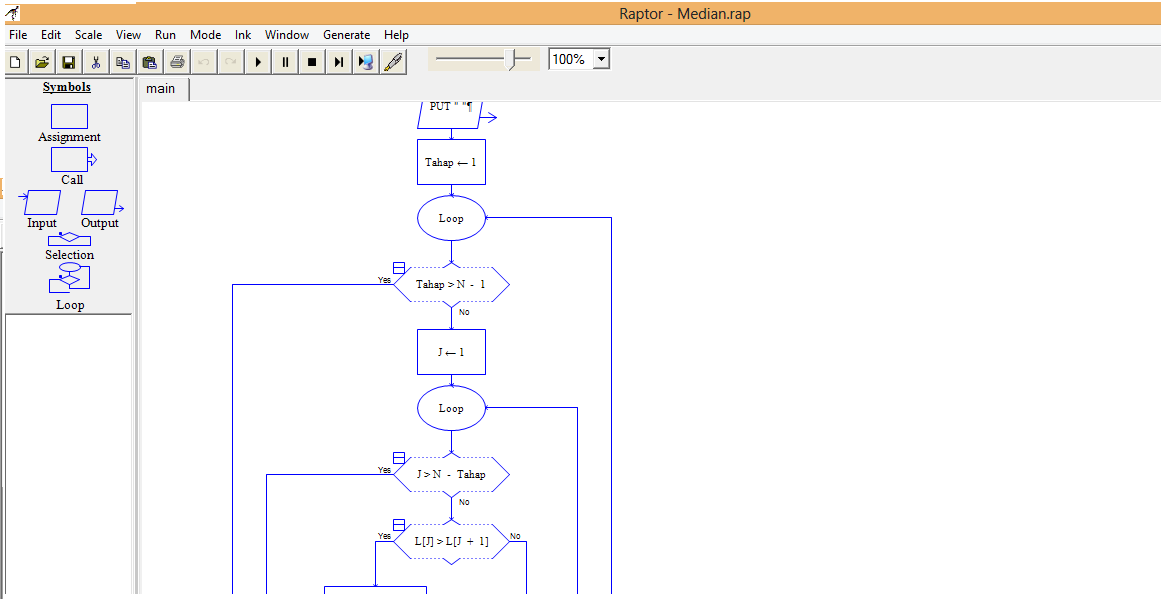 Flowchart Mencari Median Menggunakan Aplikasi Raptor - julian rochsas