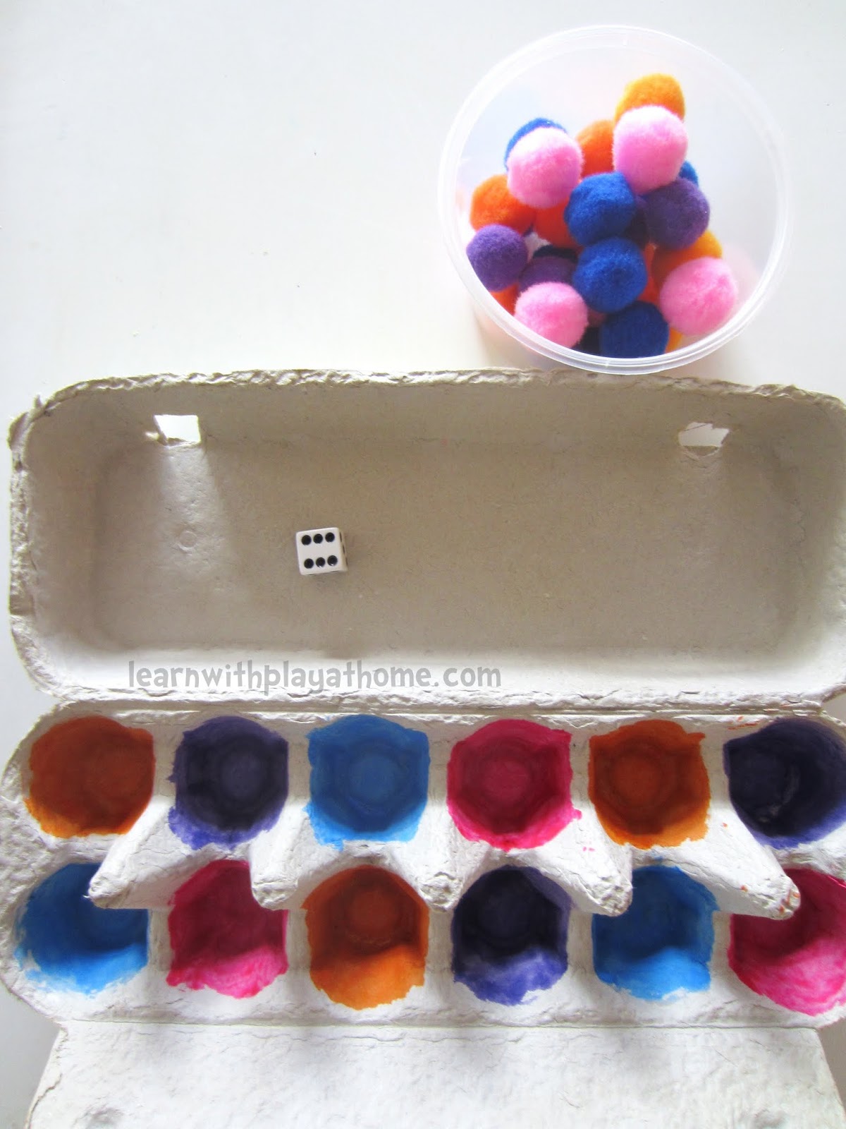 Learn with Play at Home: Sorting & Subitising with Egg Cartons. Playful ...