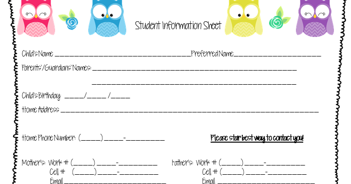 Classroom Freebies Too: Gathering Student Information