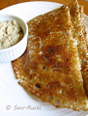 Savi-Ruchi: Plain Rava Dosa/Crispy cream of wheat crepes: Restaurant Style