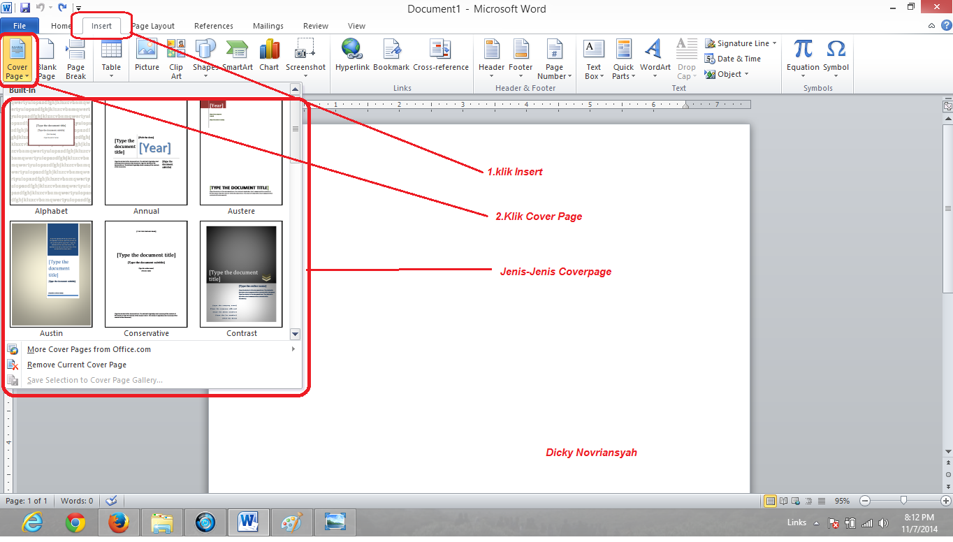 Tugas Kuliah Komputer Fatek Unisma: Cara Menambahkan Cover Page ...