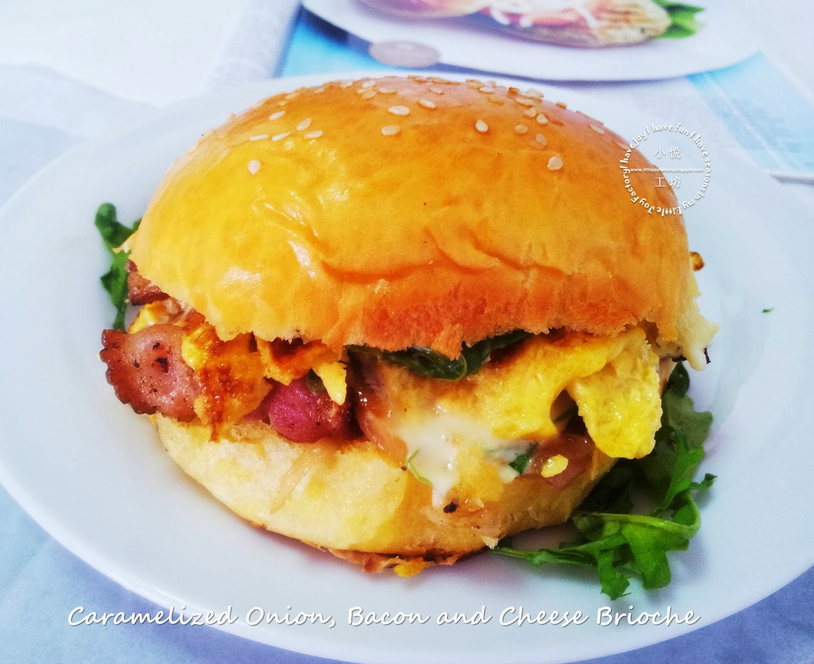 Caramelized Onion, Bacon and Cheese Brioche