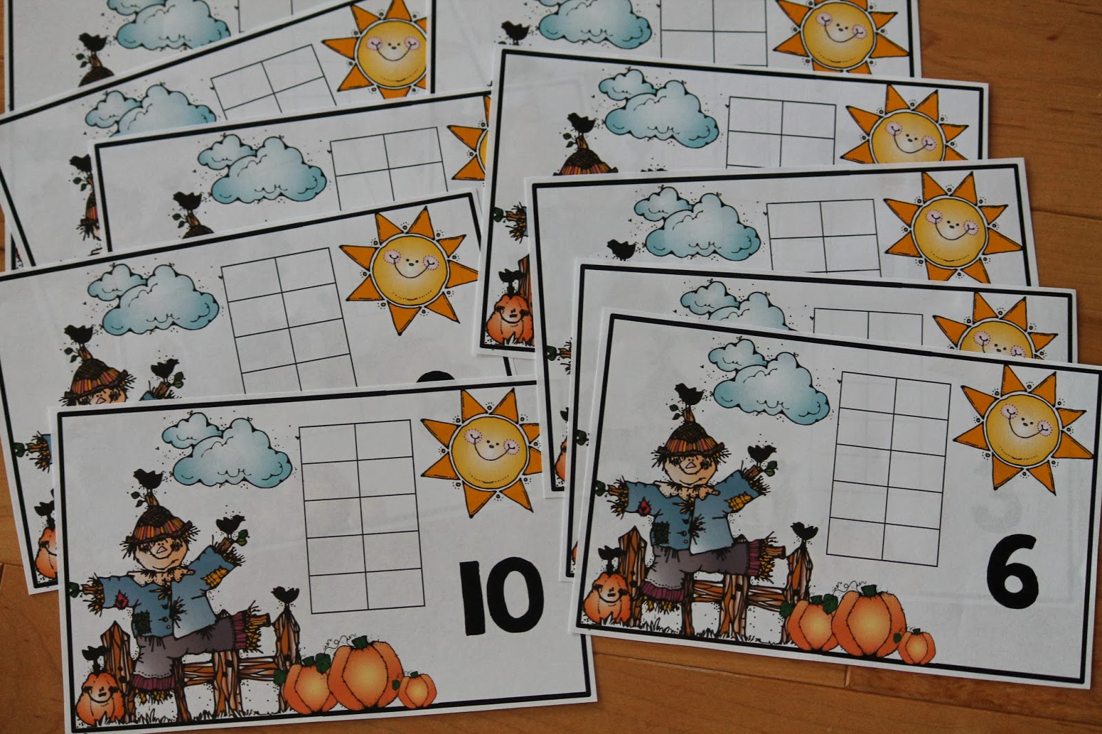 ABC's and Polka Dots: Fall ten-frame mats {FREEBIE}