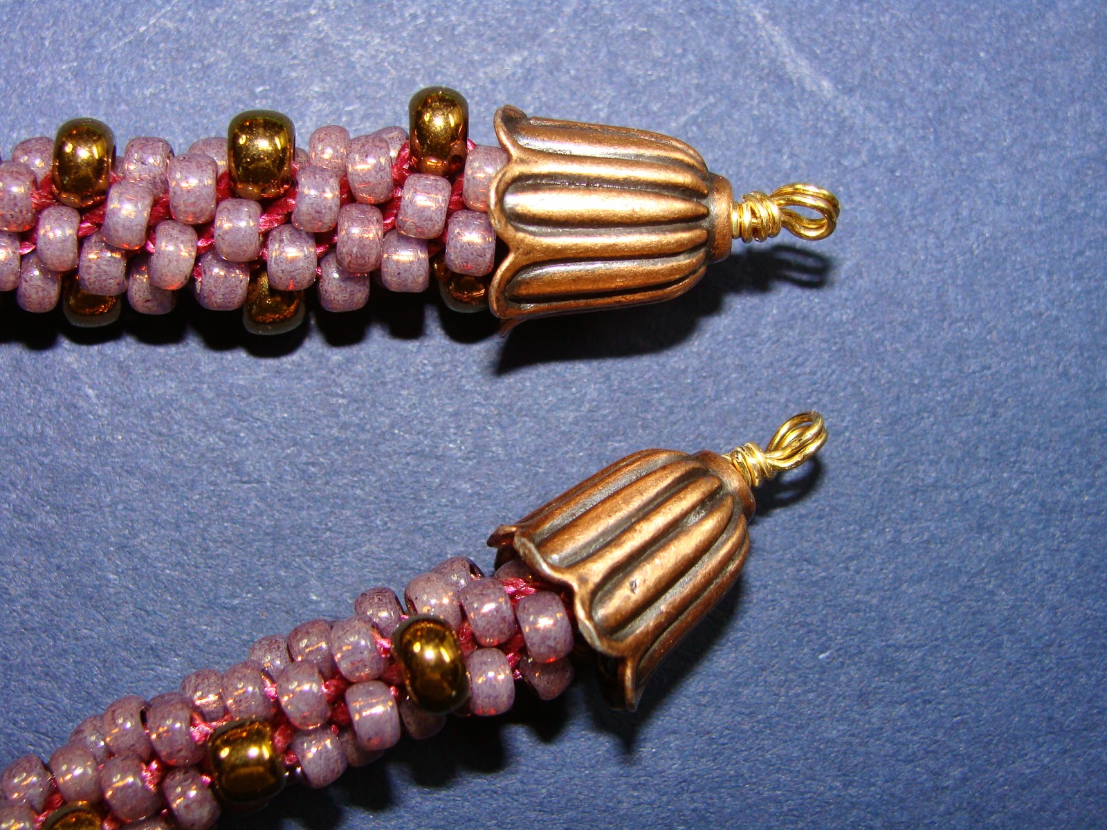 Beaded Girl: How to attach a bead cap to a beaded Kumihimo or crochet rope