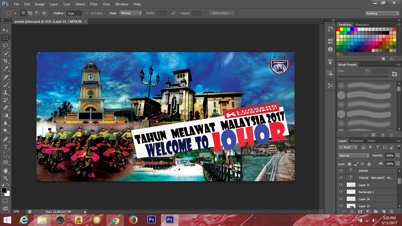 LANJUTAN GRAFIK: POSTER dan TEMPAT MENARIK DI JOHOR
