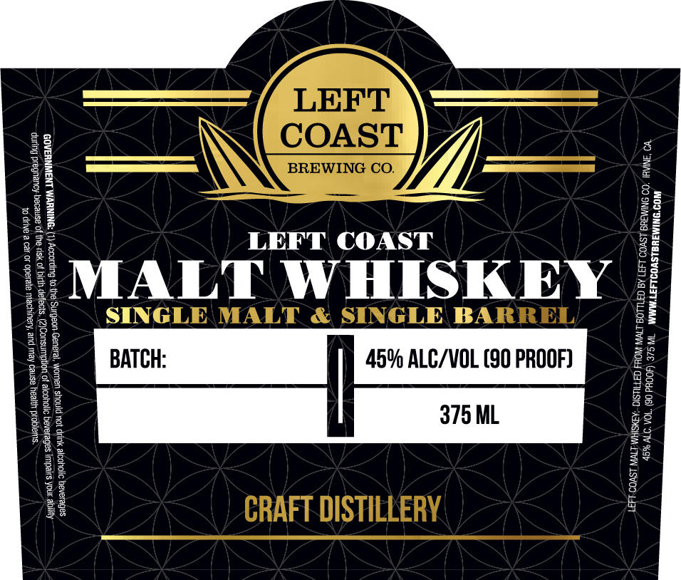 Left Coast Brewing - Left Coast Malt Whiskey Single Malt & Single ...