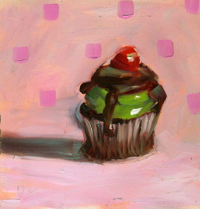 A Sweet Treat, cupcake painting