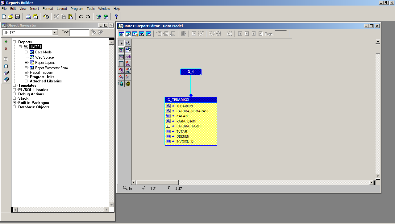 Oracle Uygulamaları: Oracle Reports - 1.Giriş (Hazır Örneği inceleme)