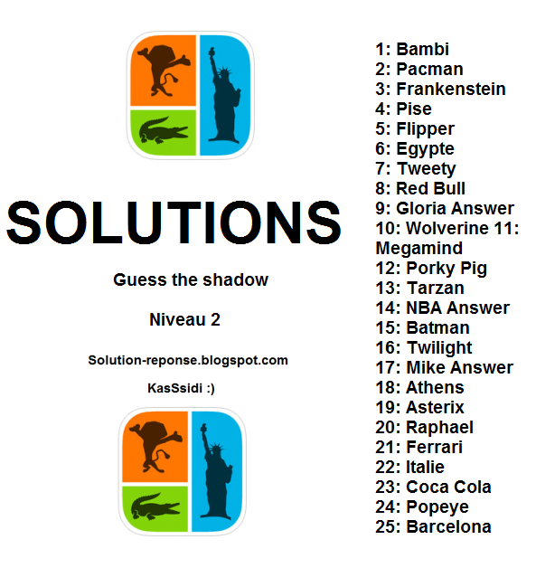 Devinez l'ombre niveau 2 solution ~ Toutes les solutions réponses des ...