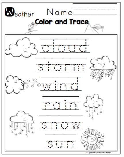 Weather Printable "No Prep" ~ Preschool Printables