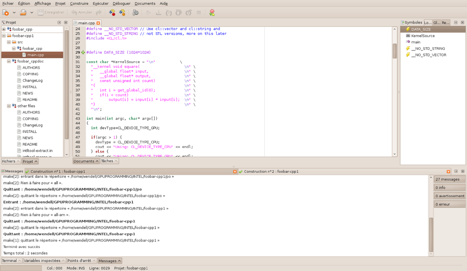 GPU/OpenCL Modeling: Anjuta Project Wizards for AMD, NVidia and Intel OpenCL SDK