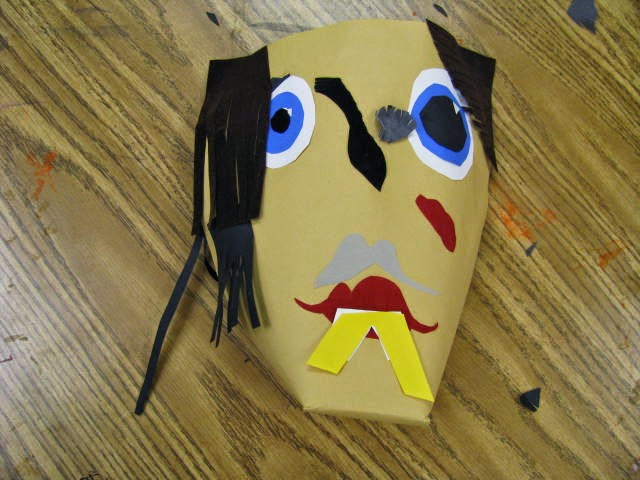 One Happy Art Teacher: Asymmetrical Masks = Kinda Creepy Masks