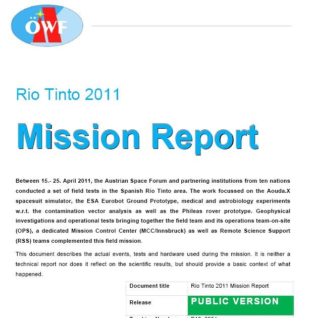 White Label Space: Rio Tinto 2011 Final Report Available Online