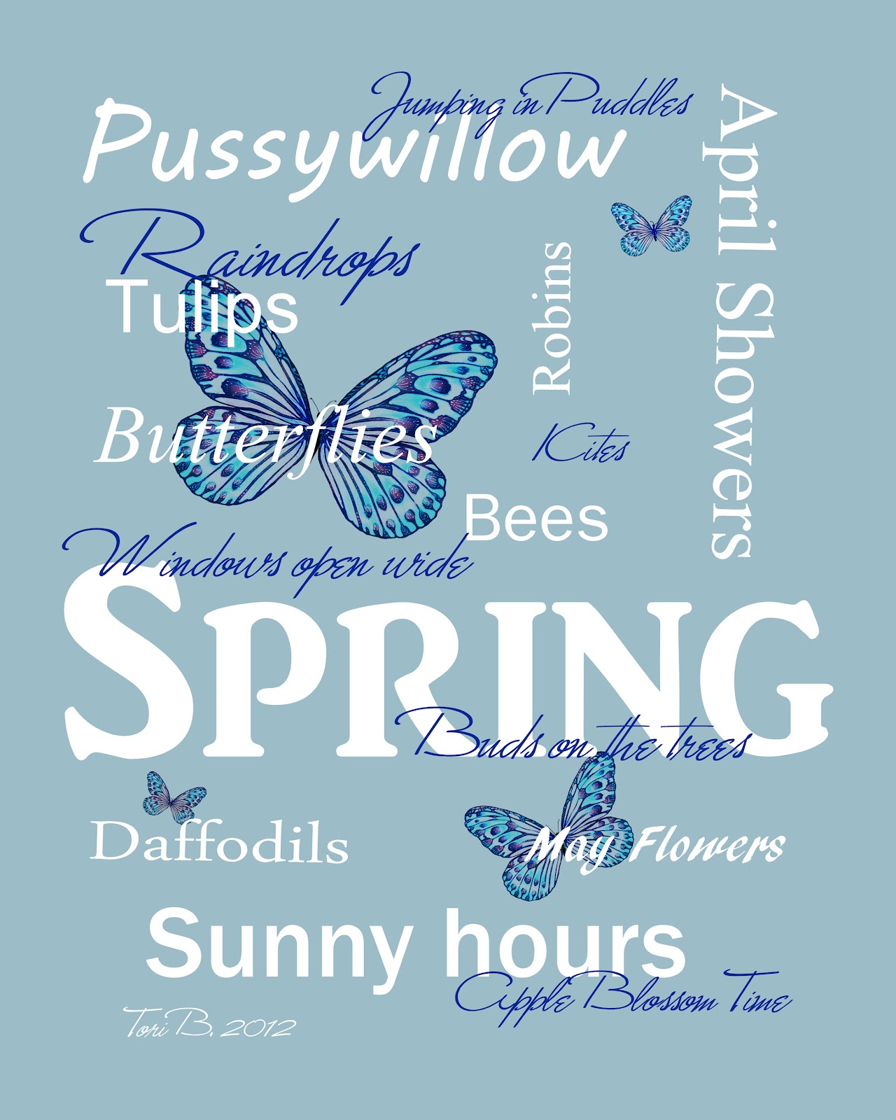 At Home With Tori: Early Spring Blossoms & Word Art for You