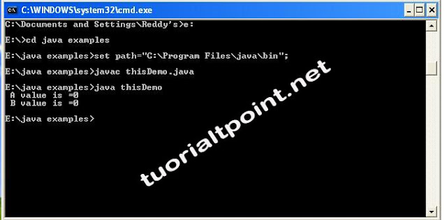 This Keyword In Java ~ Tutorialtpoint Java Tutorial C Tutorial Dbms Tutorial