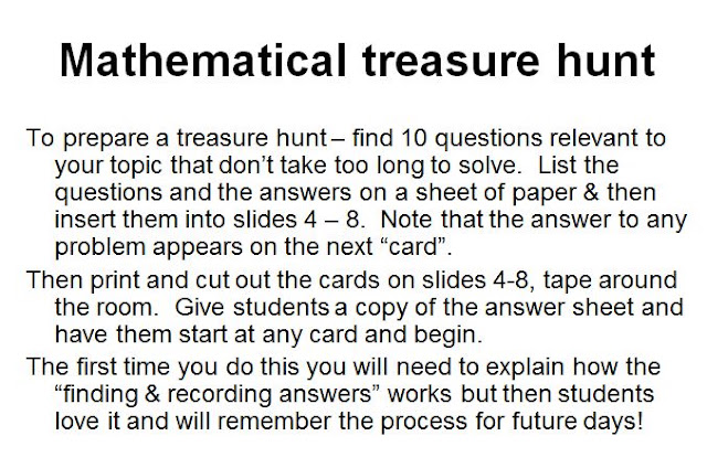 Beautiful Math: Treasure Hunts