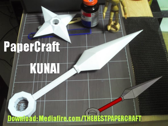 Kunai and Shuriken Papercraft Templates - PAPEROX FREE PAPERCRAFT