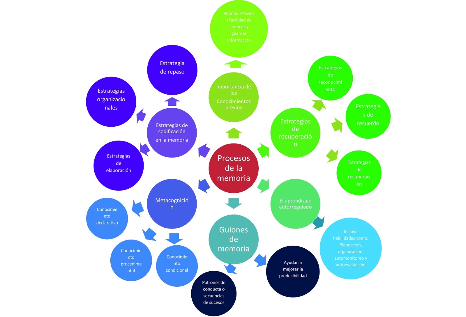 Lucre Marín: mapa radial "teorías del pensamiento"