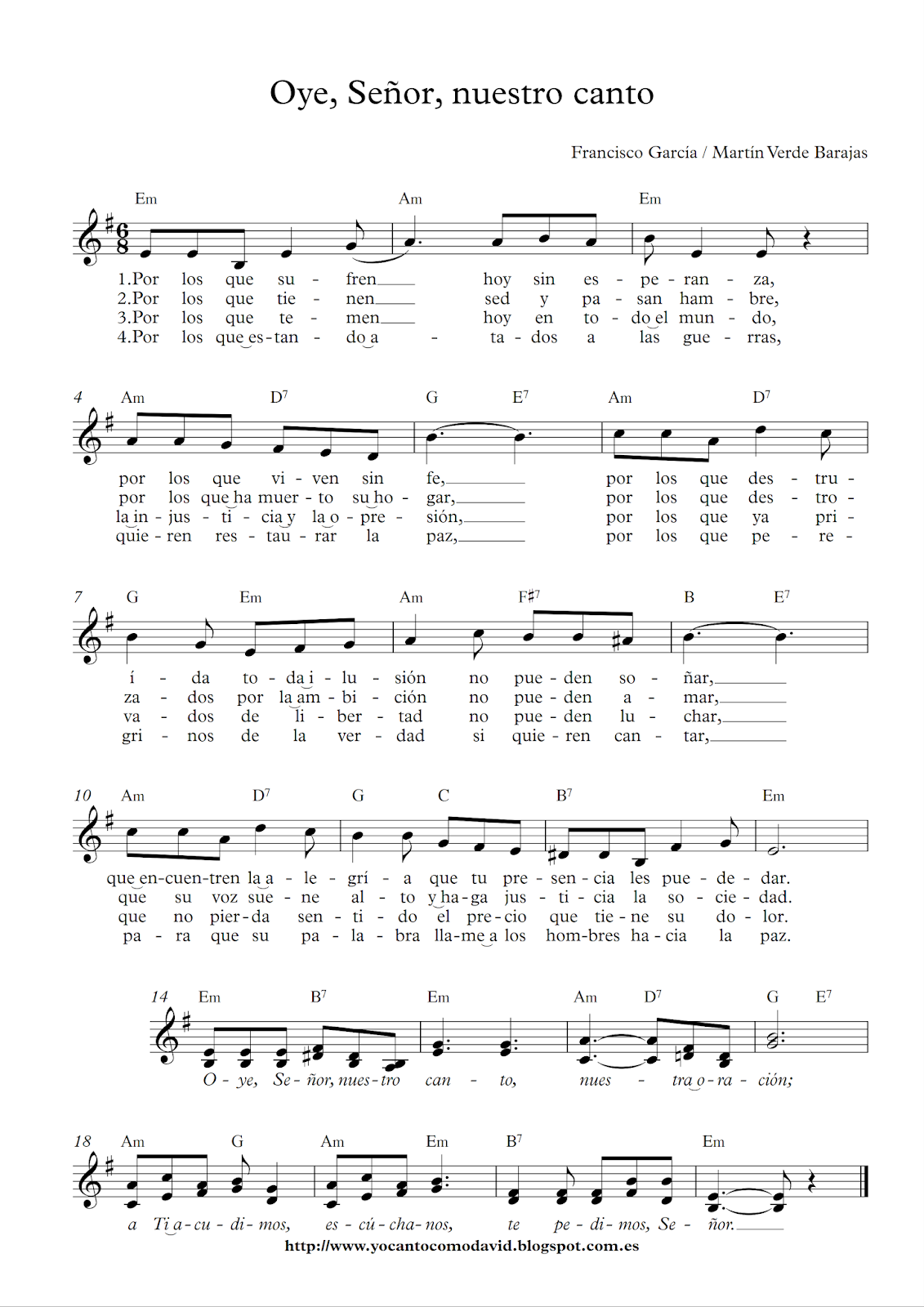 Yo canto como David: marzo 2019