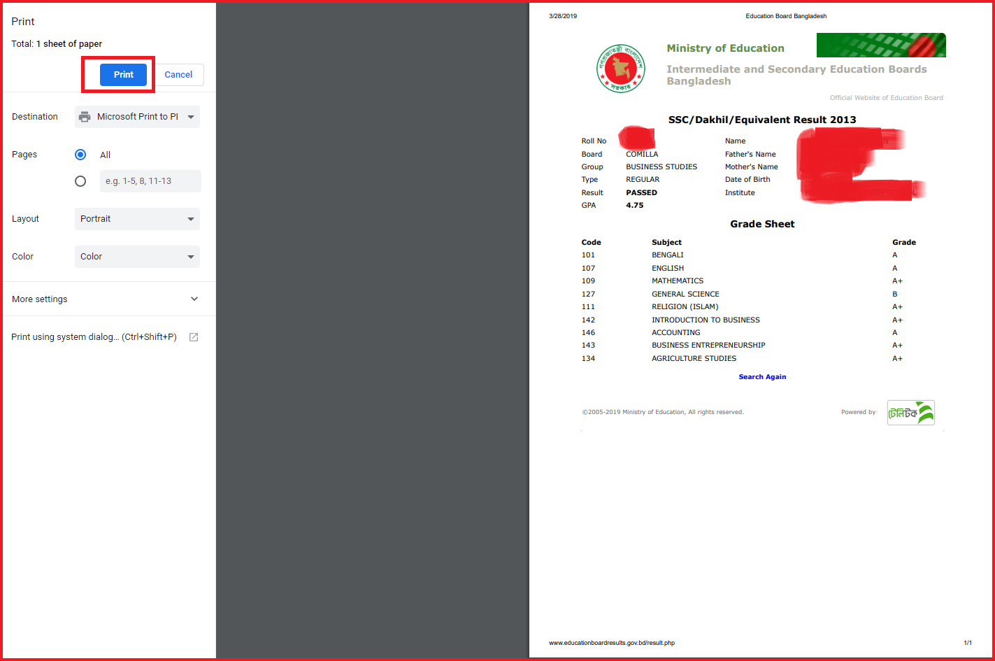 SSC Result 2020 - Bangladesh Education Board (মার্কশীট সহ) - Resultmela.com