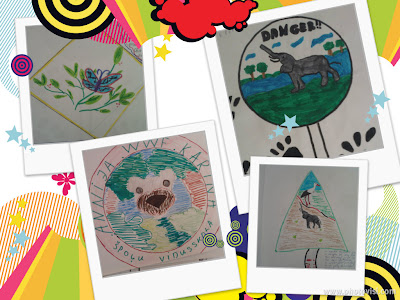 Respect-Reduce-Reuse-Recycle: Grade 6 and their logos for RRR project