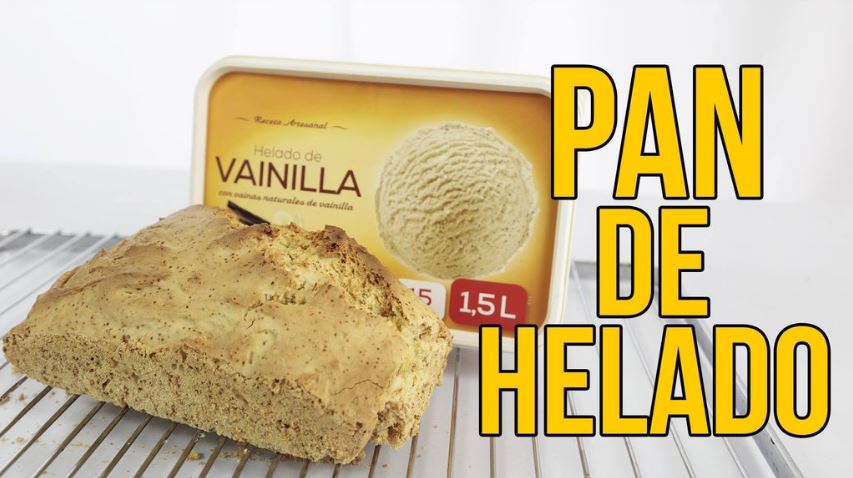 pan con helado de vainilla