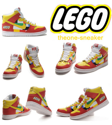 the-one sneaker: Custom Lego Toys Nike Dunk High Tops Sneaker