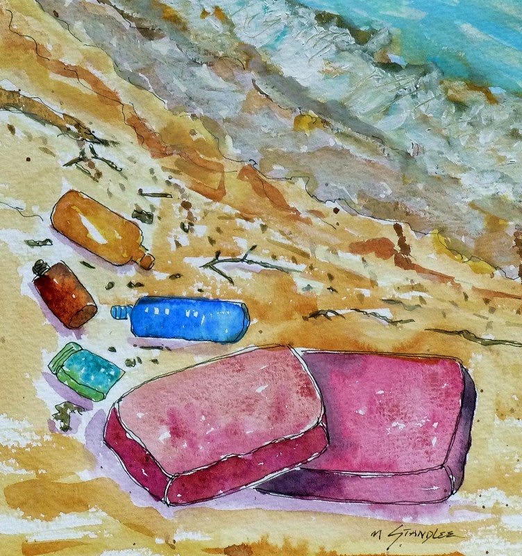 Nancy Standlee Fine Art: Orphans 13096, Sofa Cushions on the Beach, an ...