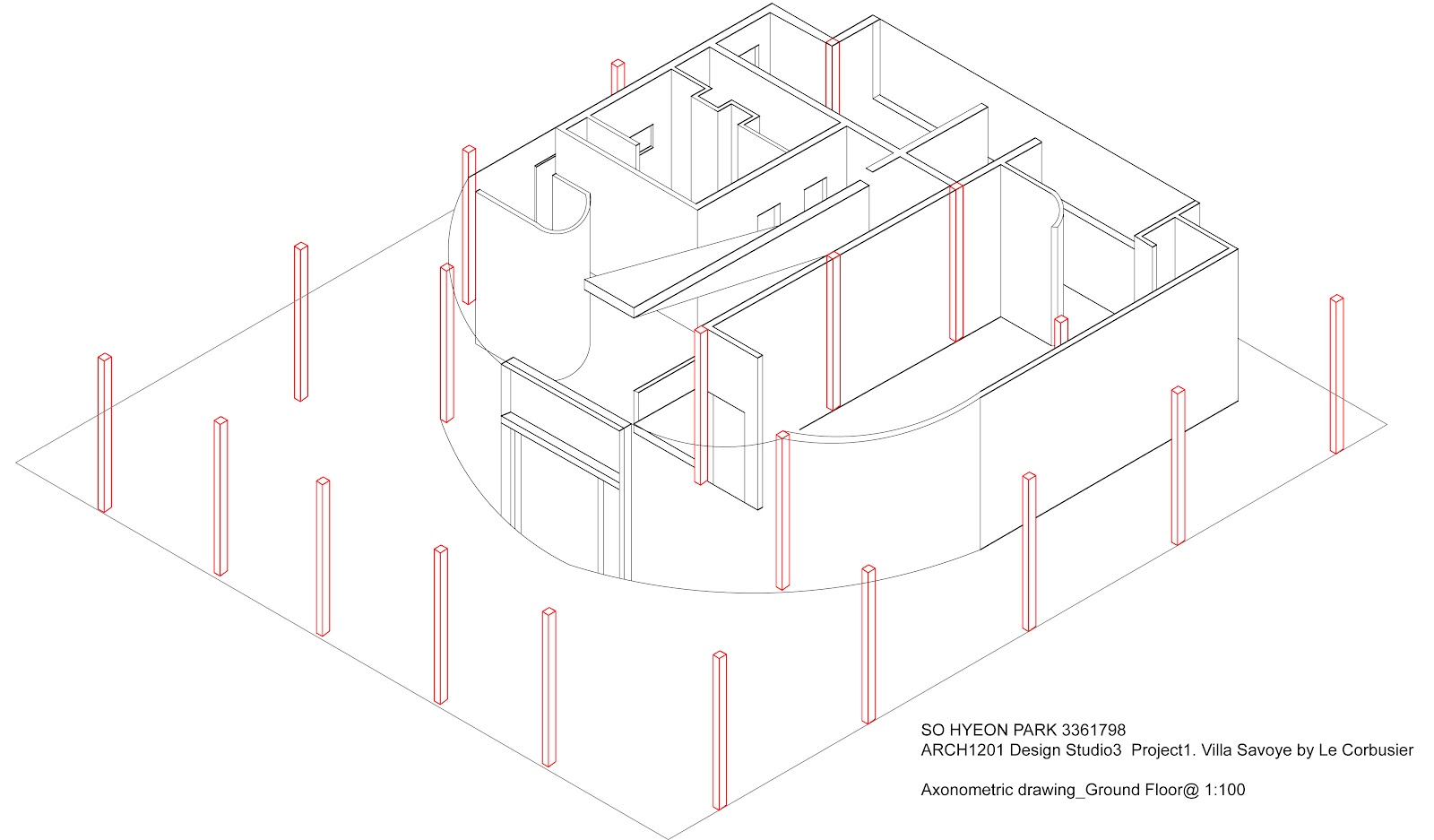 ARCH1201 Chloe Park Blog: Project1 Villa Savoye Drawings