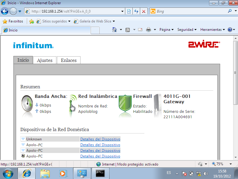 Apoloblog: Configuración de módem inalámbrico