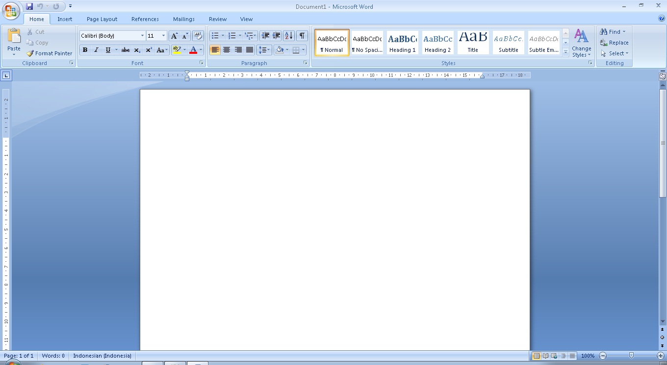 Microsoft word 2007 not showing top margin in normal template - mopaandmore