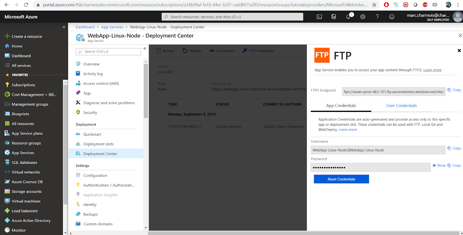 Azure & Co: Build a Node.js application and deploy it (git push) to an Azure Linux Web App ...