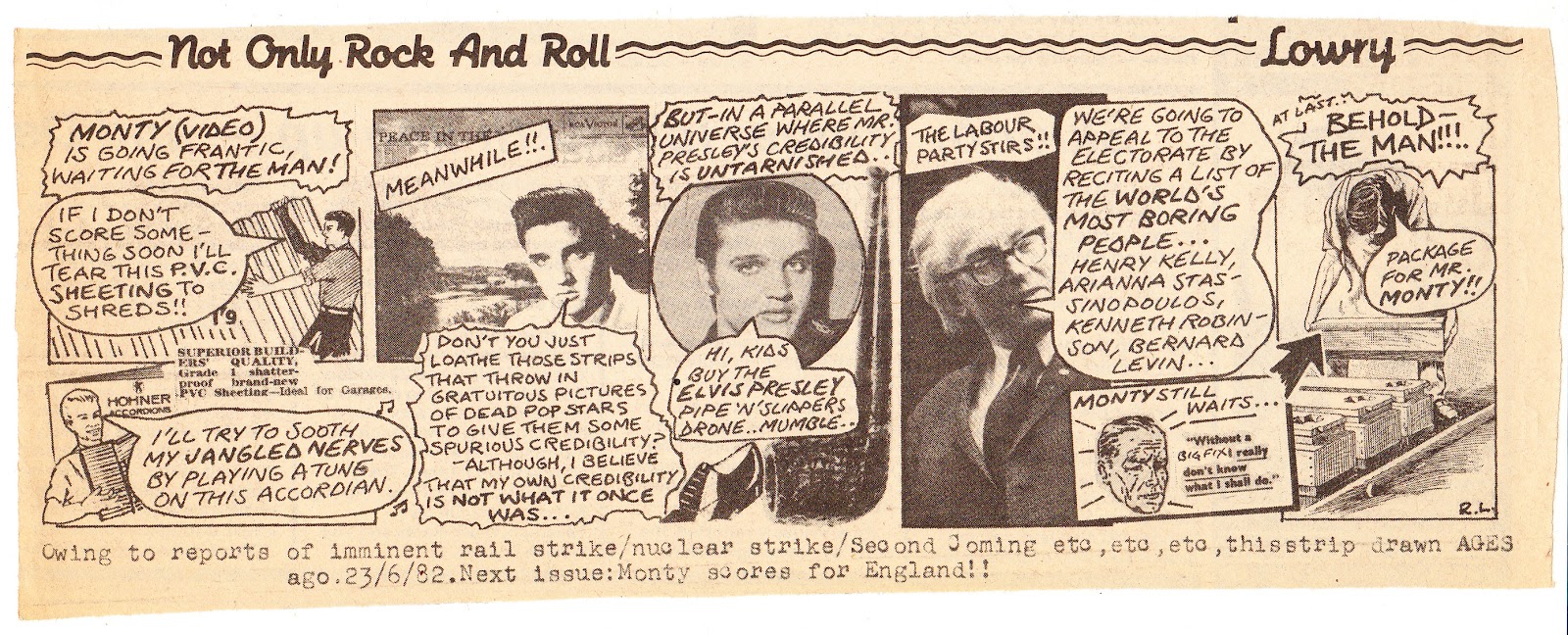 Include Me Out: Not Only Rock and Roll - Ray Lowry Comic Strip Collage