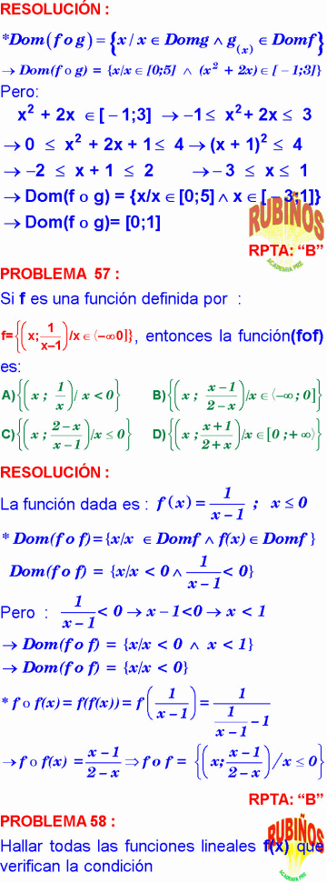 COMPOSICION DE FUNCIONES EJEMPLOS Y EJERCICIOS RESUELTOS