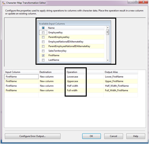 Microsoft Business Intelligence: Character Map Transformation in SSIS