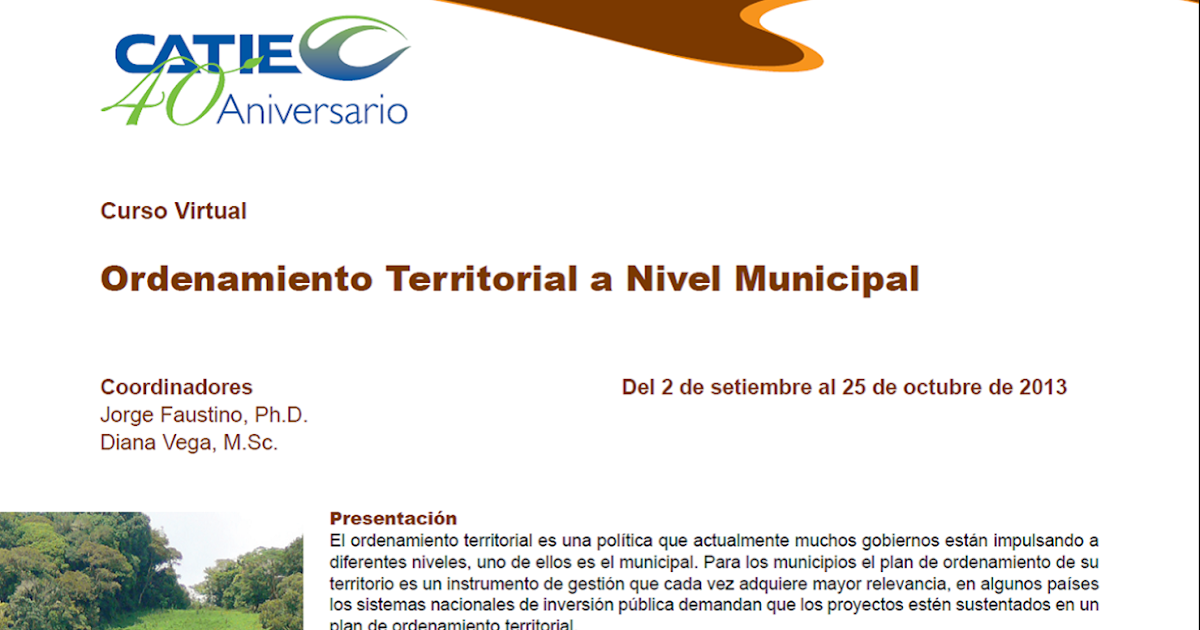 Programa Sustentabilidad Ambiental: Curso virtual dictado por el CATIE ...