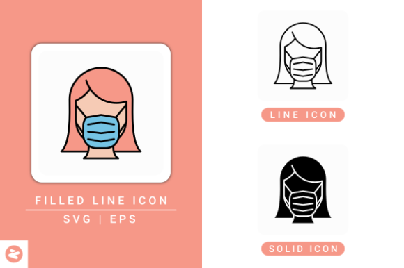 Face Mask Icons Set - SVG Cut Files for Download