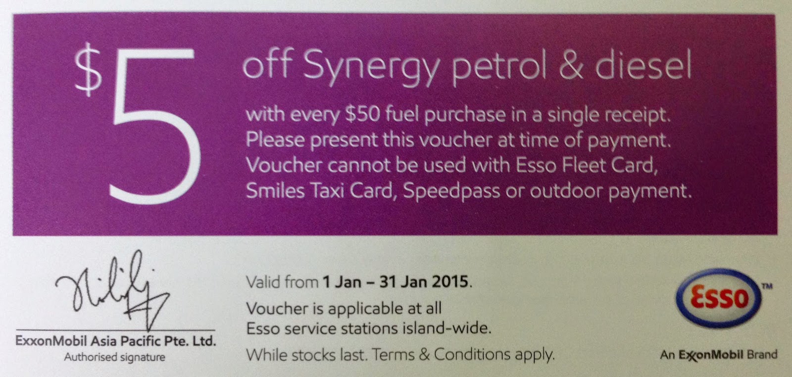 Be Smart and Get Rich!: ESSO Vouchers Giveaway - S$5.00 off S$50.00 ...