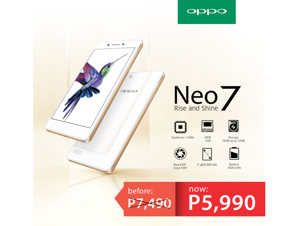 Oppo Neo7 gets a Php1,500 price drop, now only Php5,990! | Geeky Pinas