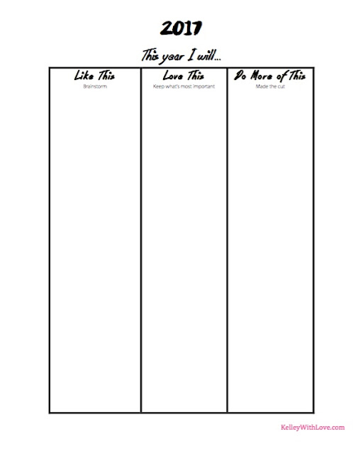 2017 NEW YEAR GOALS PRINTABLE WORKSHEETS + BONUS / Kelley With Love