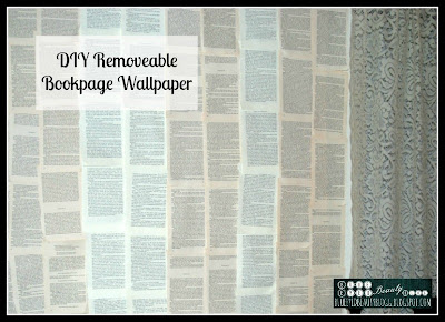 Blue Eyed Beauty Blog: Homemaking 101 | DIY Removeable Bookpage Wallpaper