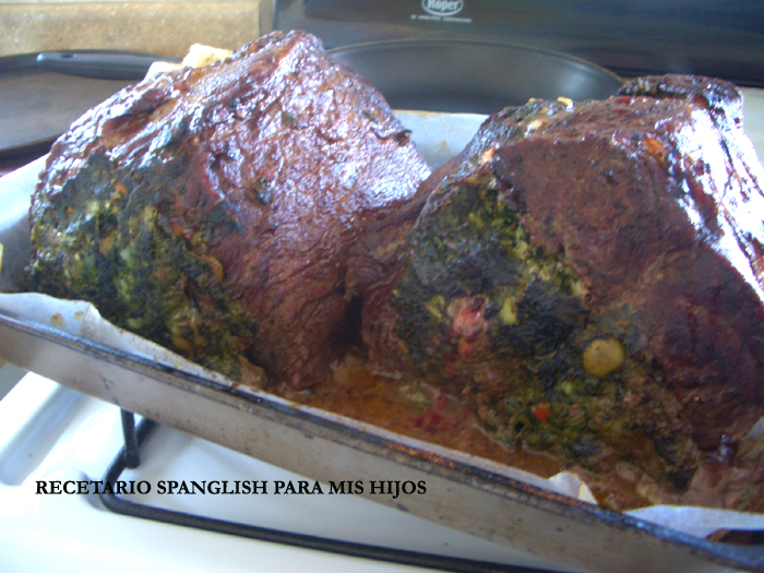 Recetario Spanglish para mis hijos: Carne de res rellena con espinacas ...