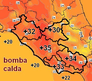 csmu-clima: lazio: il 23 giugno picco termico