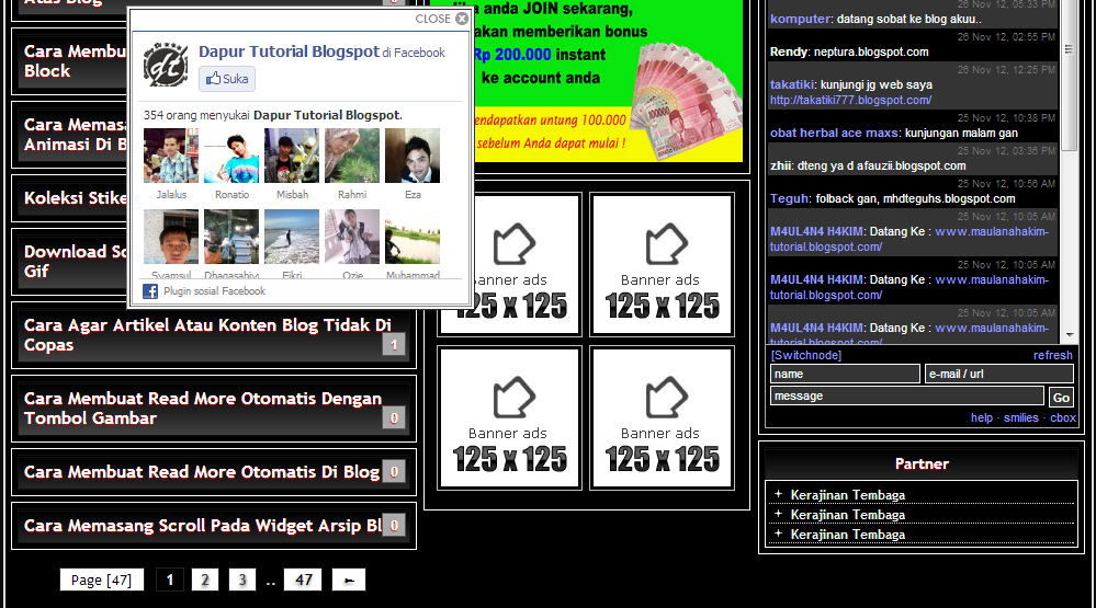 Optimasi Blog 10: Cara Memasang Like Box Facebook Melayang Di Blog