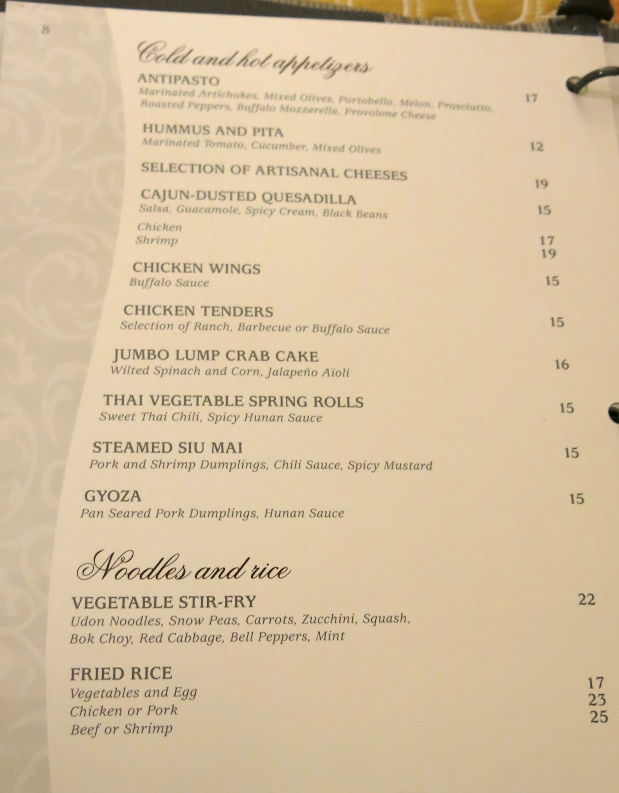 LAS VEGAS DAZE: Bellagio Room Service Menu (update on 11/22/2014)