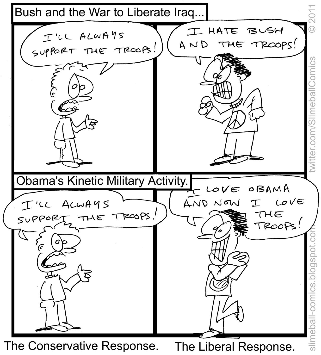 Slimeball Comics: Real Difference Between Conservatives and Liberals