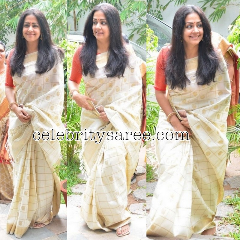 Jyothika in Off White Heirloom Saree - Saree Blouse Patterns